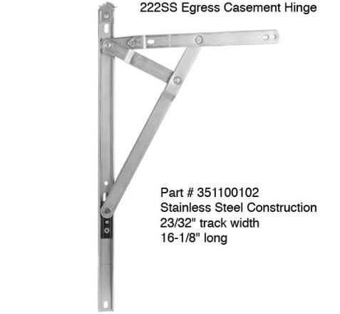 A.W. Anderberg 201SS 4 bar window hinge, stainless steel construction.